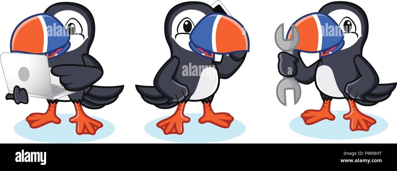 Puffin Mascot Vector with phone Stock Vector Image & Art - Alamy