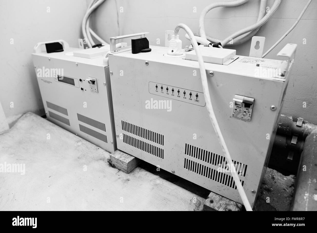 Electric power control room Black and White Stock Photos & Images - Alamy