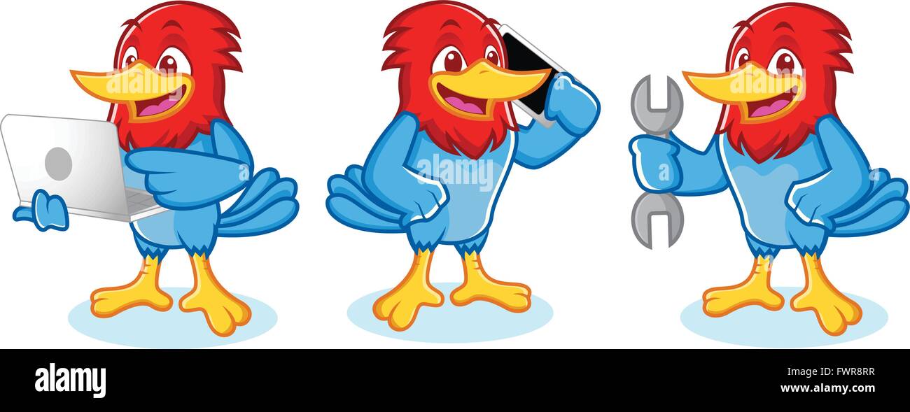 Woodpecker Mascot wit laptop Stock Vector Image & Art - Alamy
