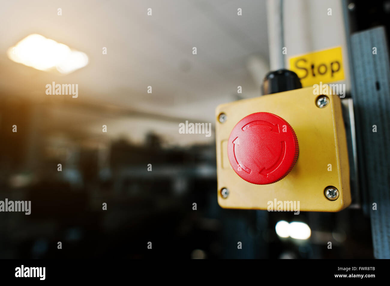 Stop switch in the engine room Stock Photo - Alamy
