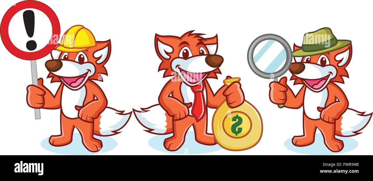 Young fox sitting Stock Vector Images - Alamy