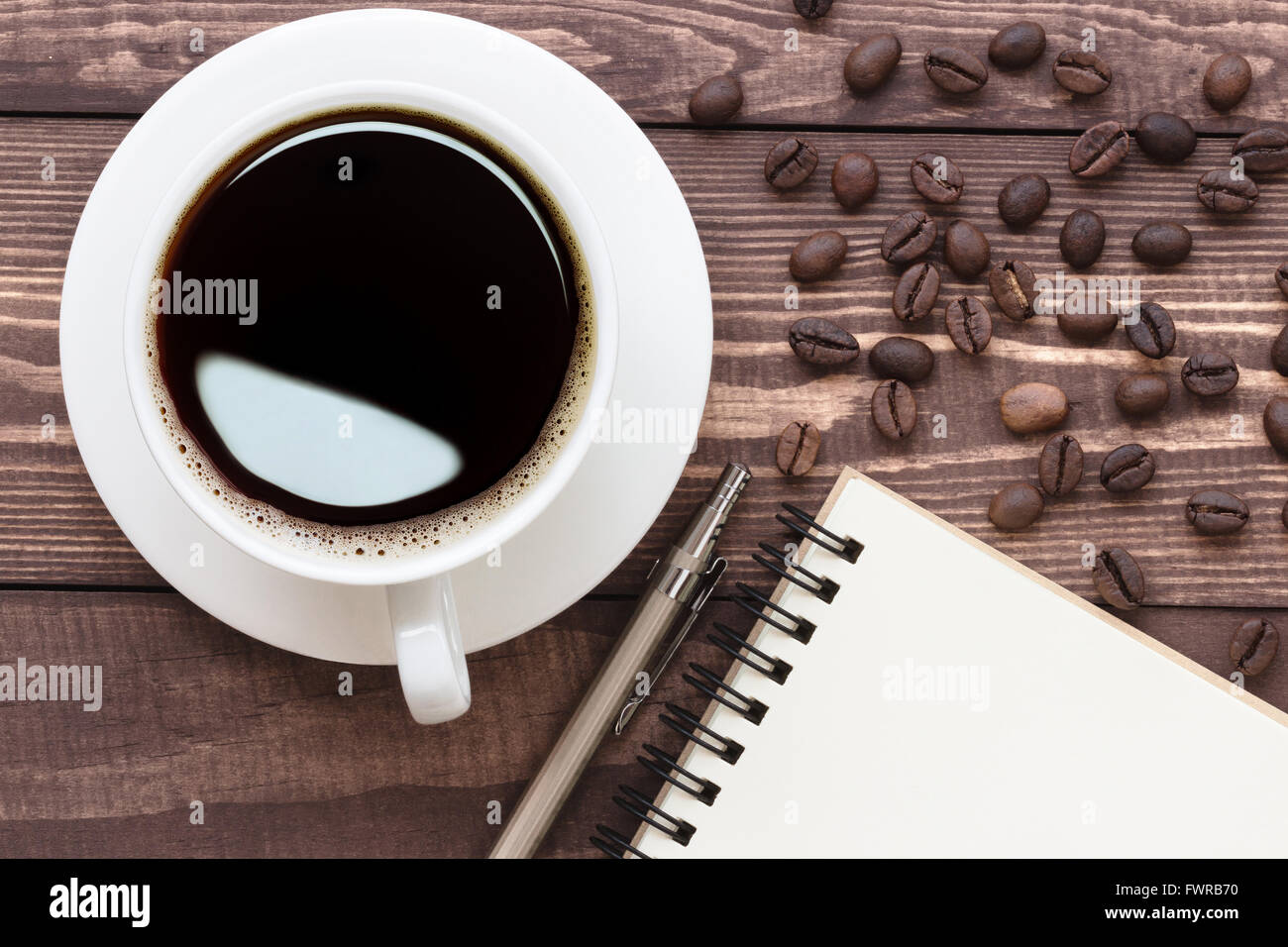 Open book pen coffee cup hi-res stock photography and images - Alamy