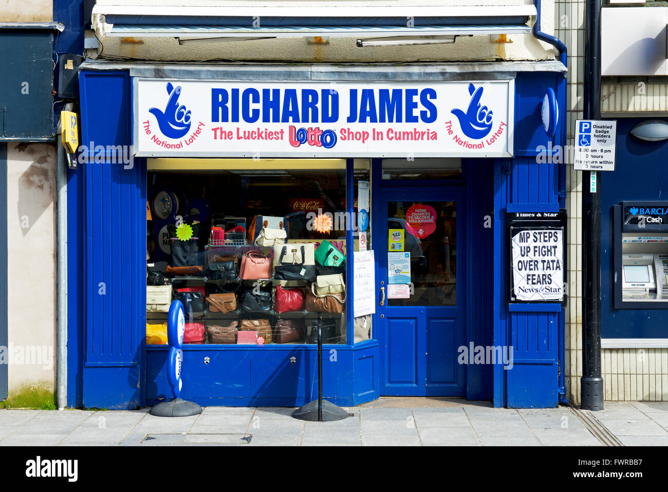 Newsagents shop, Richard James, in Finkle Street, Workington, known as ...