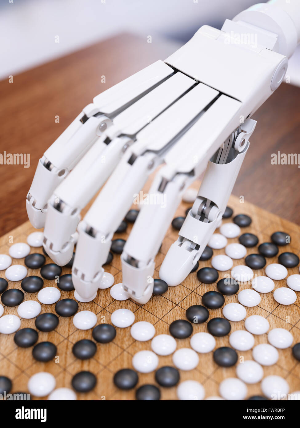 Artificial intelligence playing traditional board game Go concept Stock ...