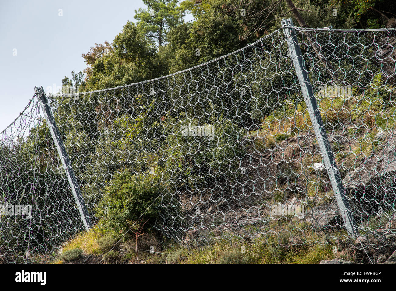 wire containment mesh repair constructed for the passage of vehicles by ...