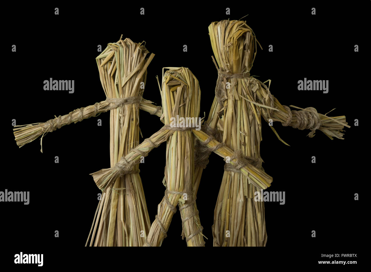 human family figure made from hay Stock Photo - Alamy