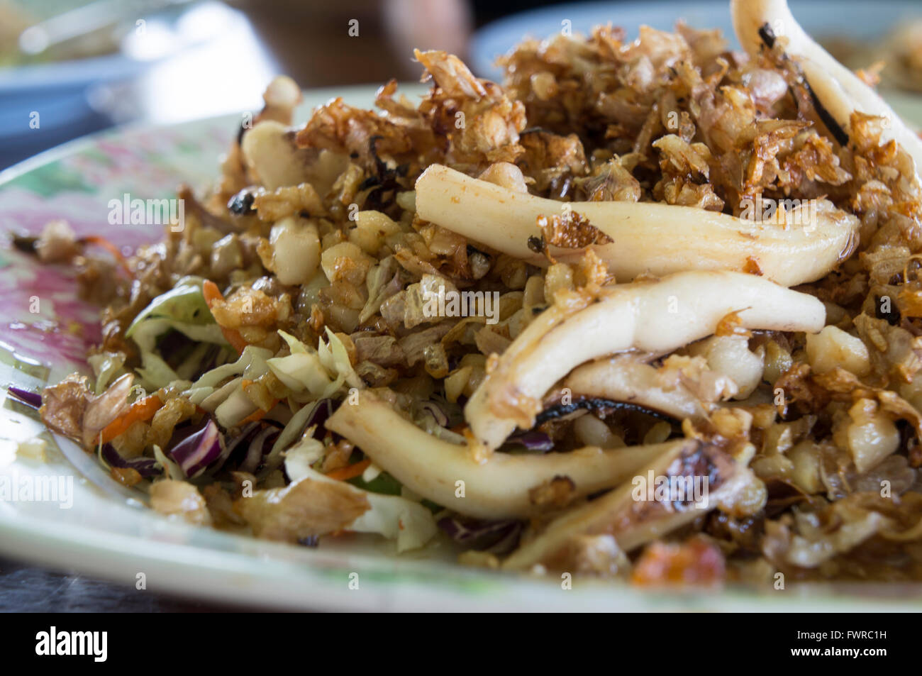 deep fried squid calamari with garlic Stock Photo - Alamy