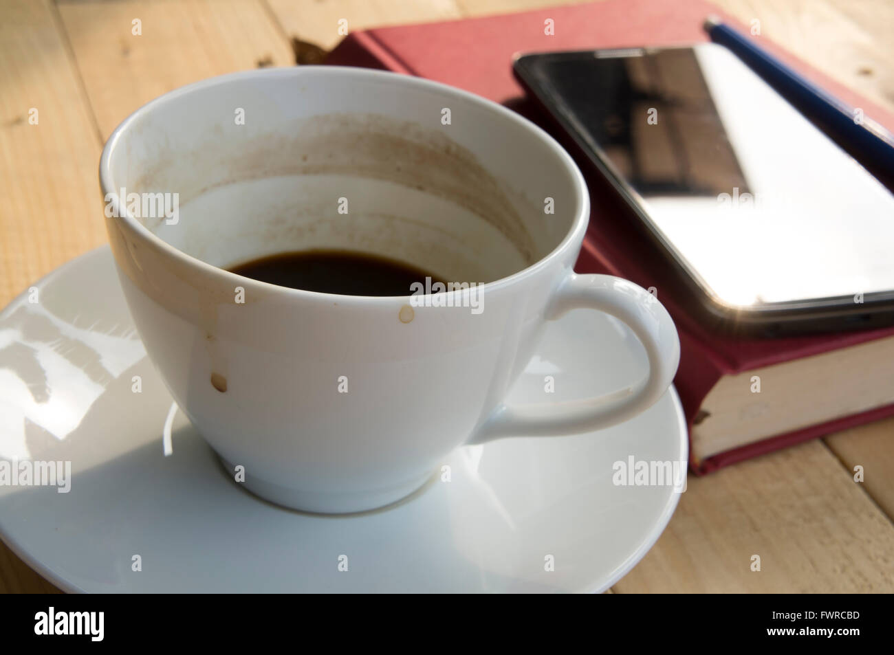 cup of coffee in work morning Stock Photo - Alamy