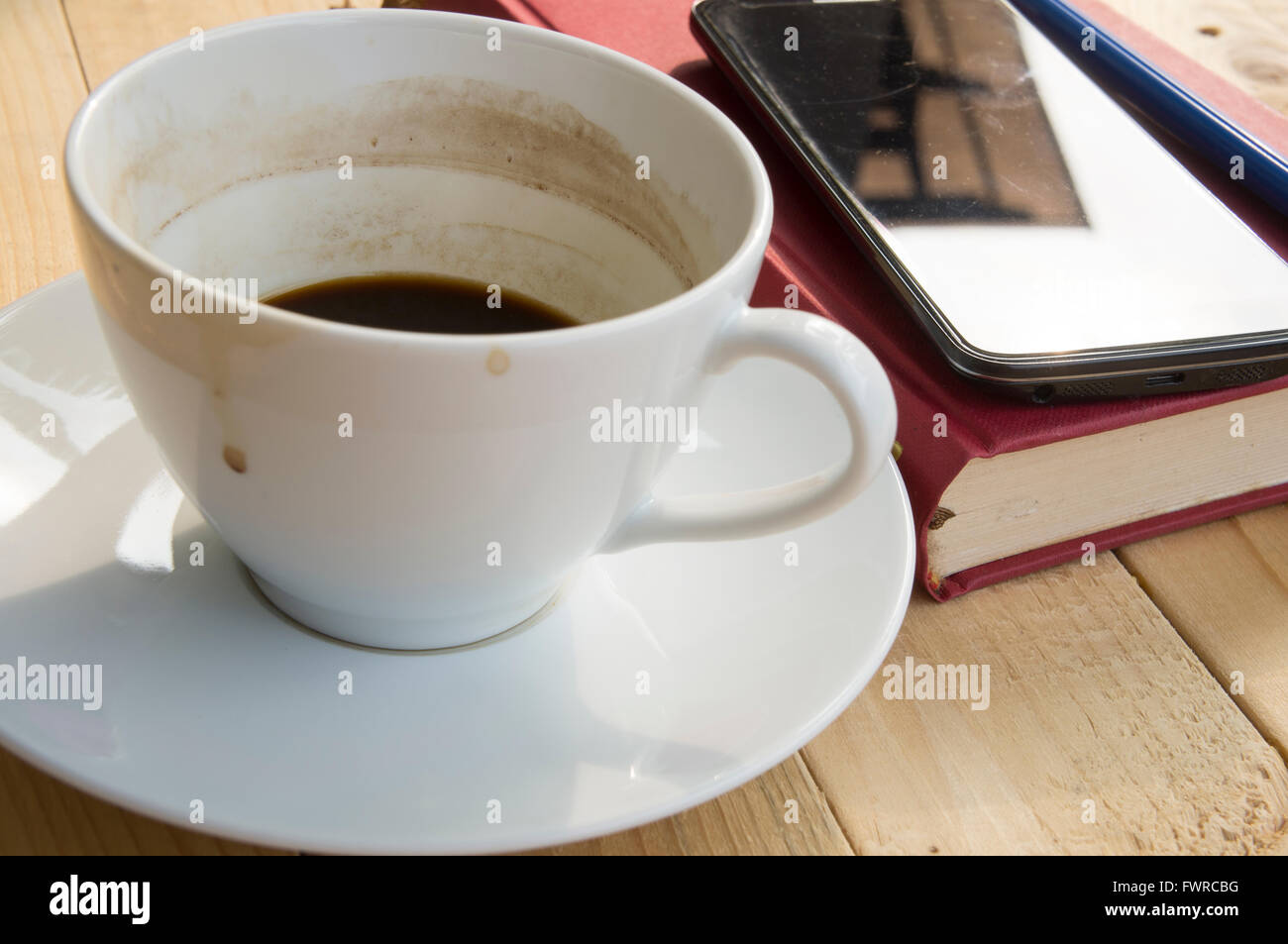 cup of coffee in work morning Stock Photo - Alamy