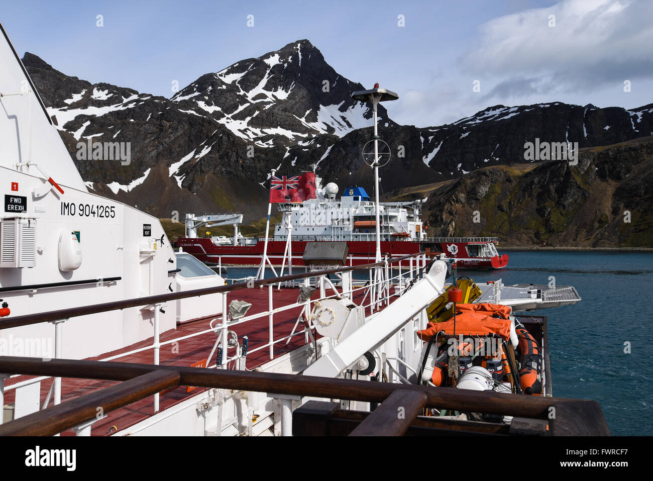 South African icebreaking polar supply and research ship S. A. Agulhas ...