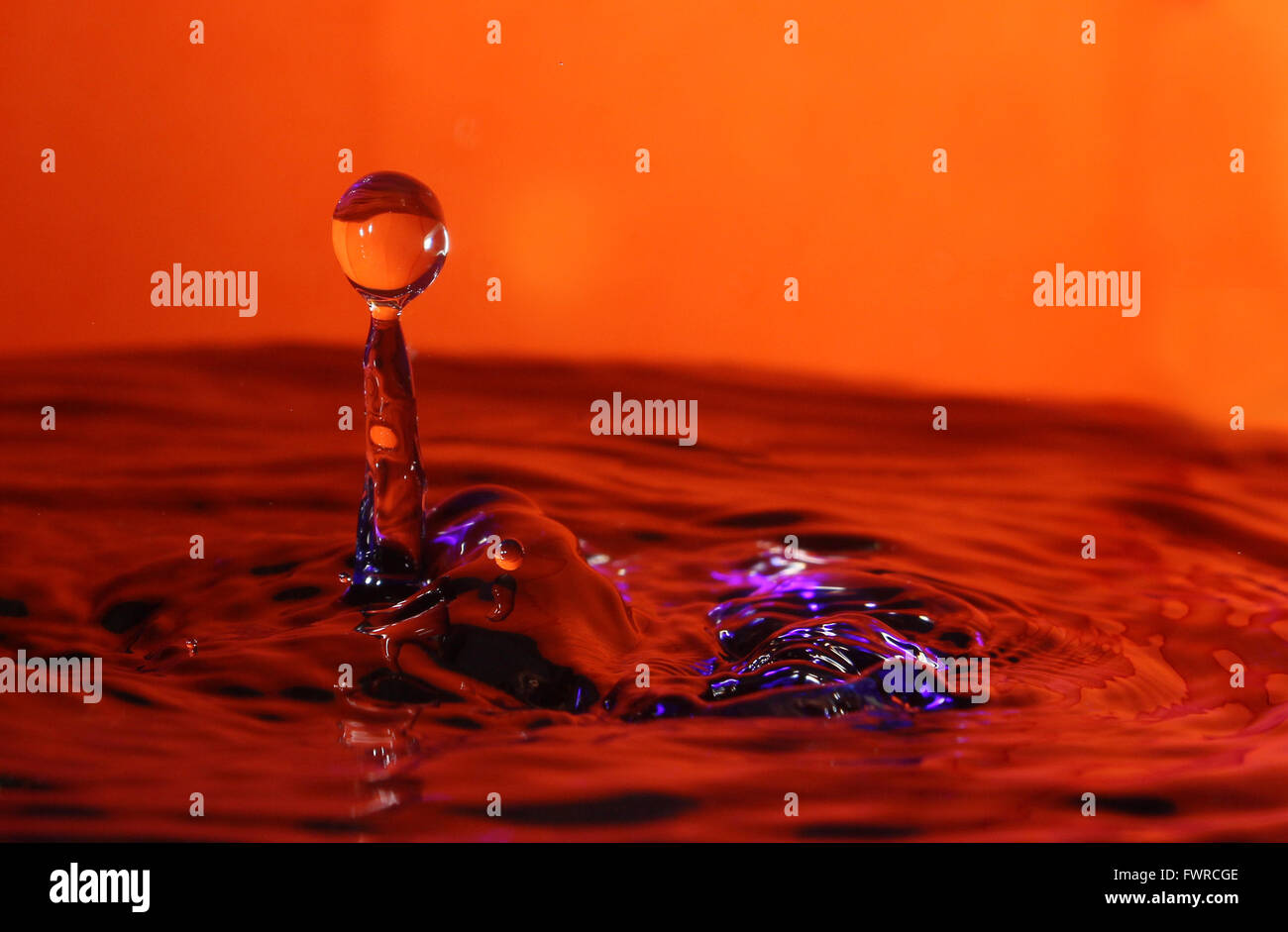 Water drops creating a ripple Stock Photo - Alamy