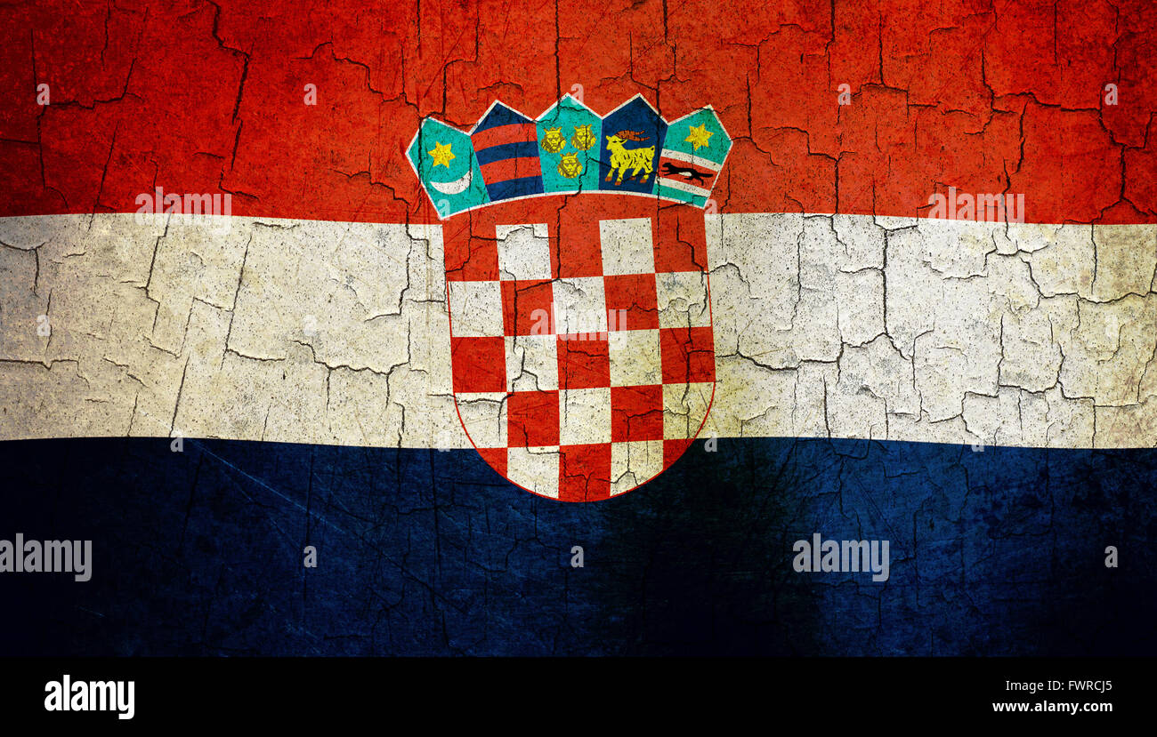 Croatian flag on an old cracked wall Stock Photo - Alamy
