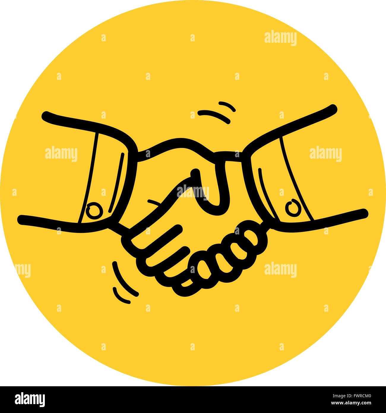 Business handshake. Businessmen shake hands. Cartoon icon style. Vector ...