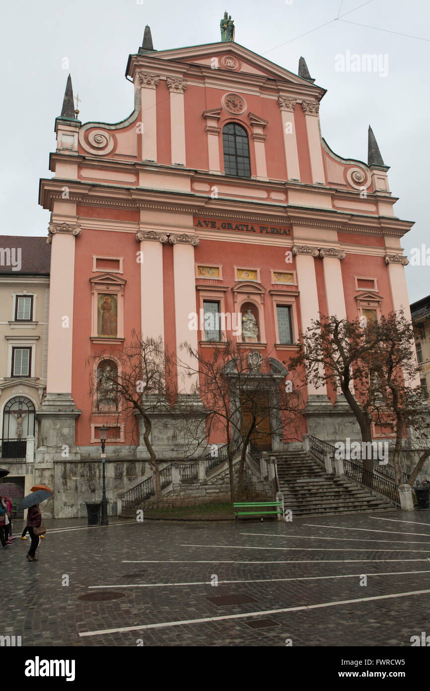 The Franciscan Church of the Annunciation at Preseren Square in ...