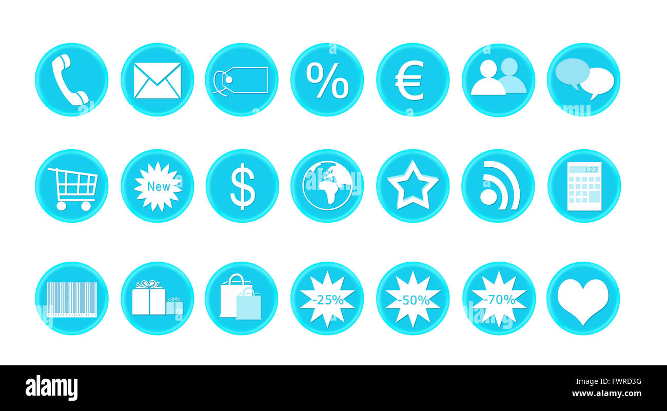 Contact location color icons Cut Out Stock Images & Pictures - Alamy