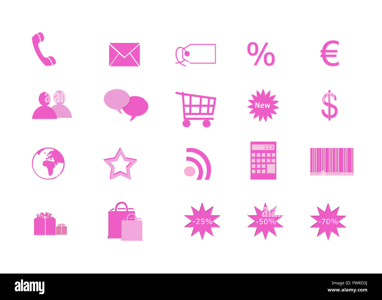 Pink color email sign Cut Out Stock Images & Pictures - Alamy