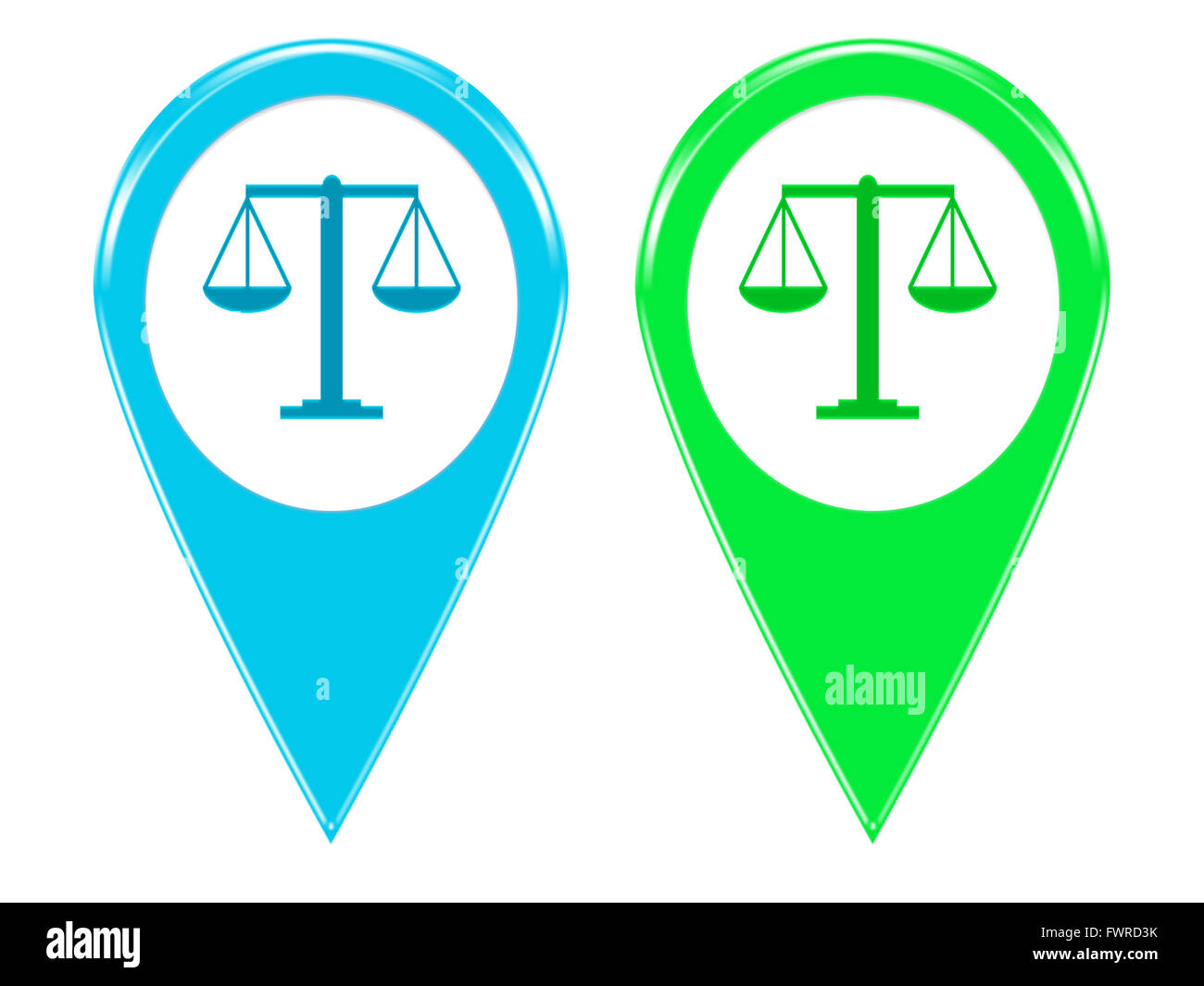 Set of two icons for markers on maps in blue and green colors Stock ...