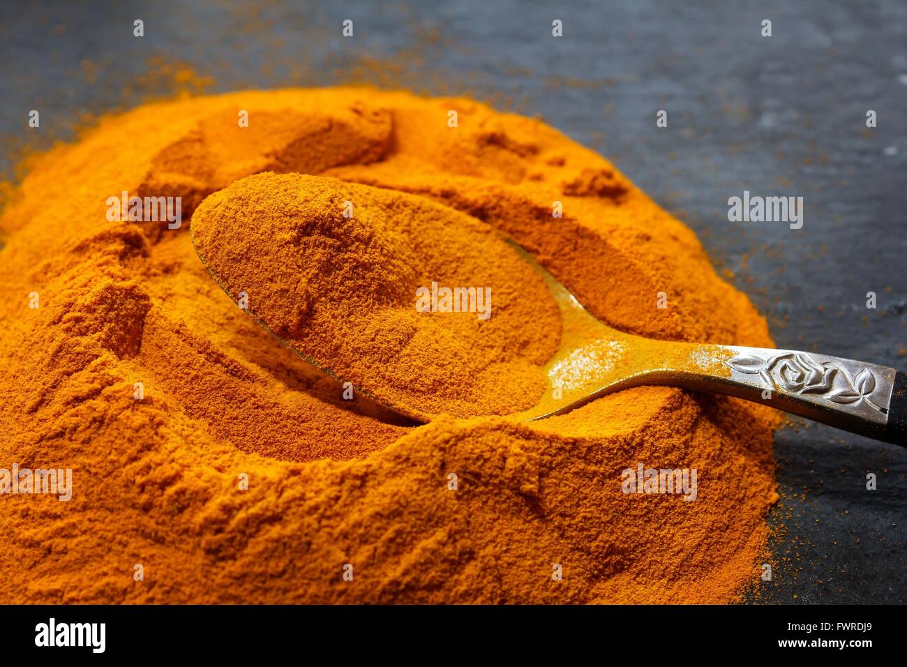 Turmeric Powder Indian food Ingredient Stock Photo - Alamy