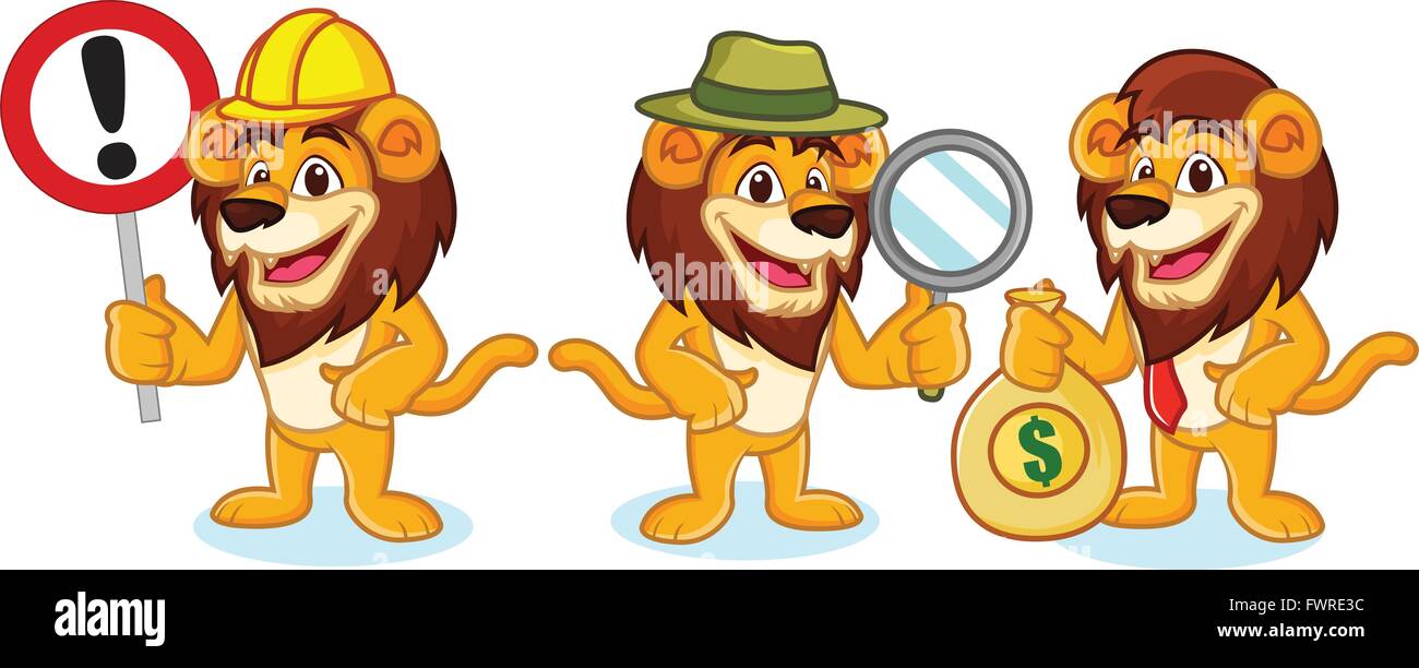 Lion Mascot Vector with money Stock Vector Image & Art - Alamy