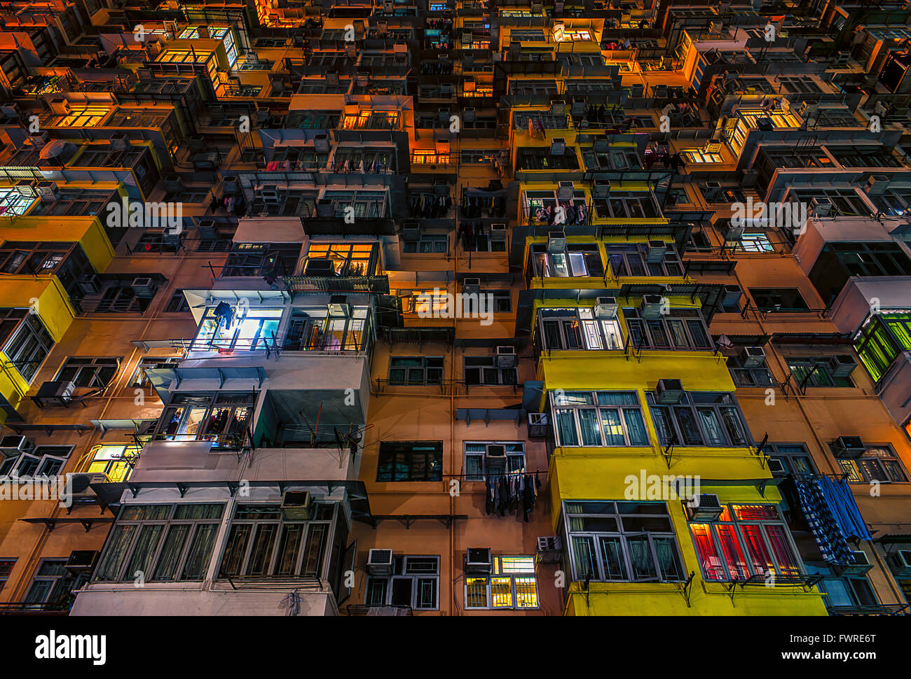 Hong Kong building facade Stock Photo - Alamy