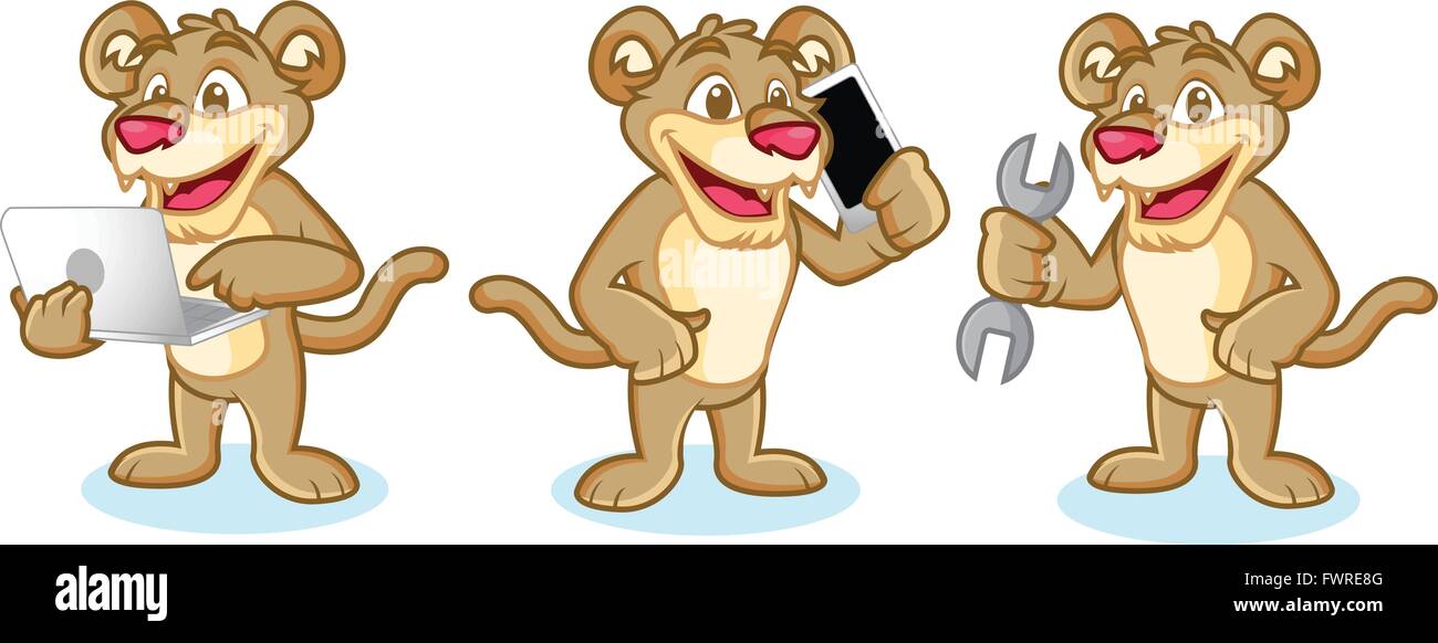 Puma Mascot Vector with laptop Stock Vector Image & Art - Alamy