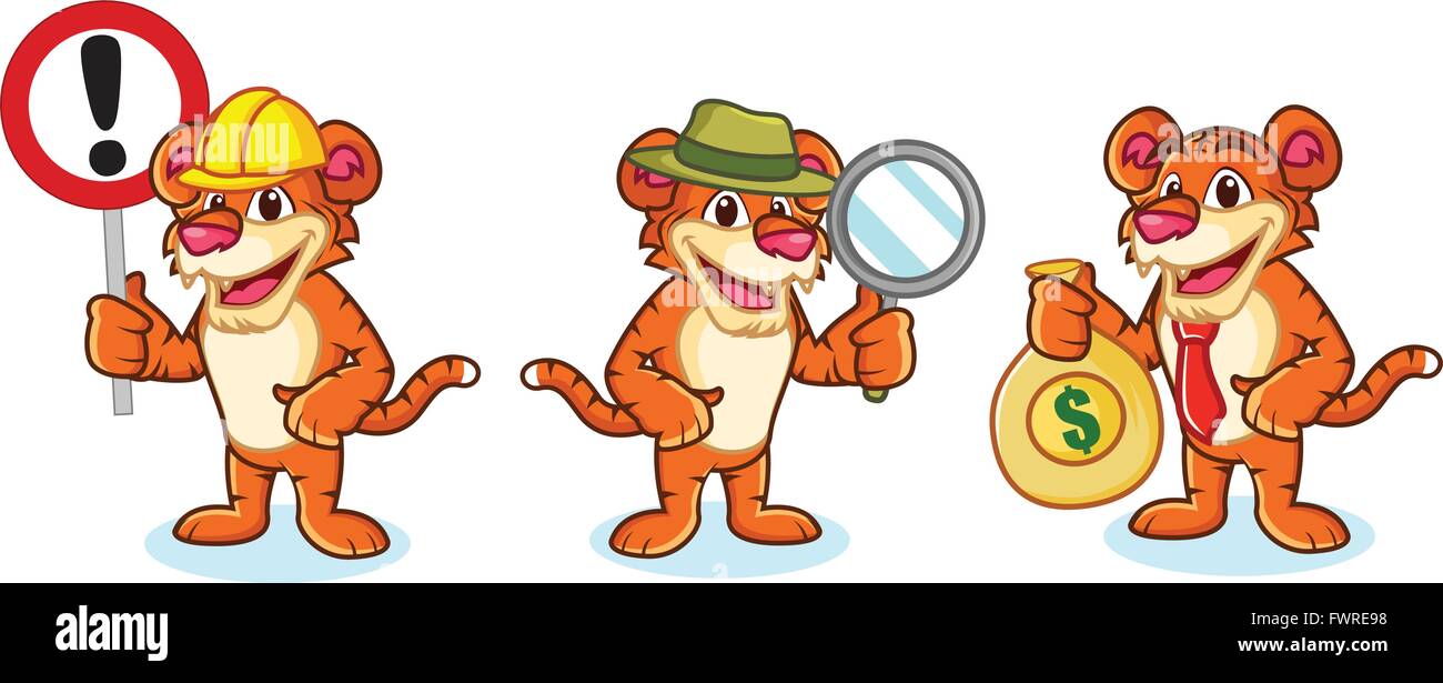 Tiger Mascot Vector with money Stock Vector Image & Art - Alamy