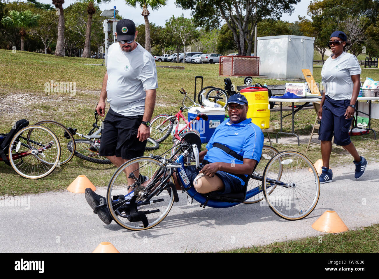 African man disabled cycling hi-res stock photography and images - Alamy