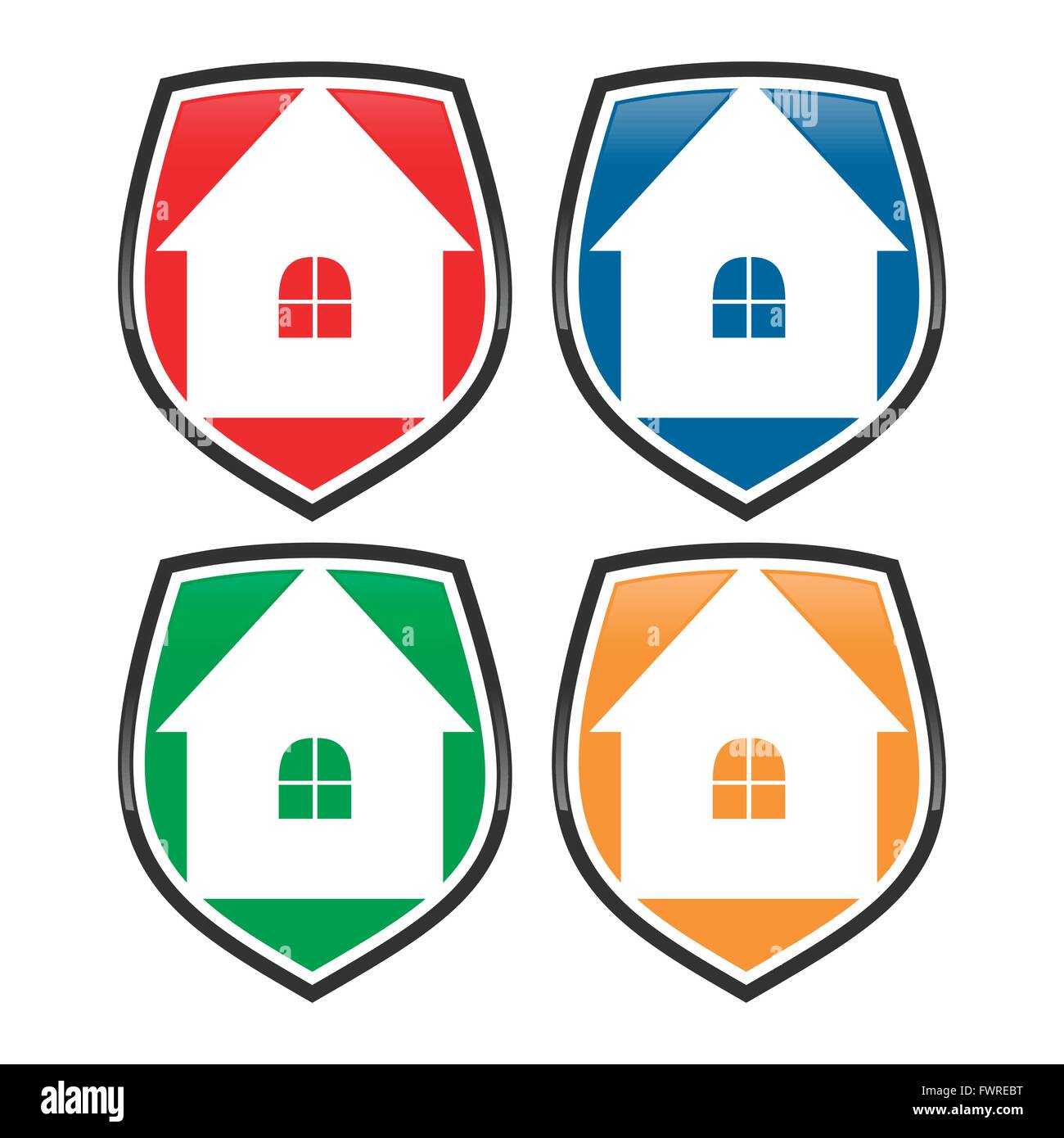 House insurance icon emblem Cut Out Stock Images & Pictures - Alamy