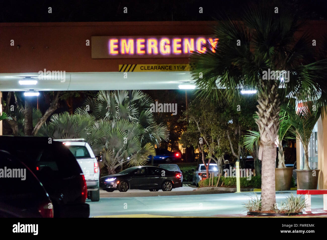 Emergency Room Sign At Night