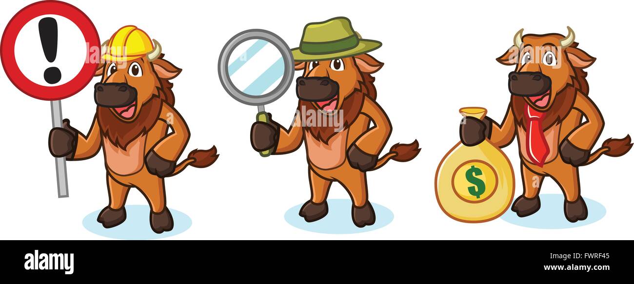Bison Mascot Vector with money Stock Vector Image & Art - Alamy