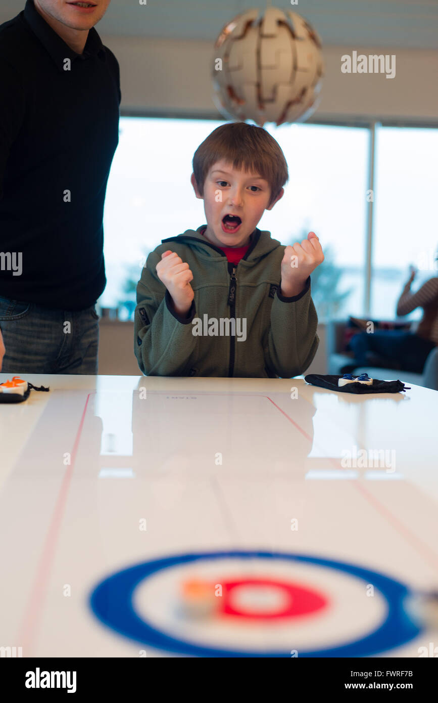 Table Curling Game Red High Resolution Stock Photography and Images - Alamy