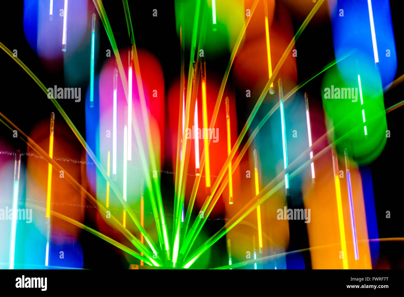Abstract multiple exposure patterns of colorful lights at night on ...