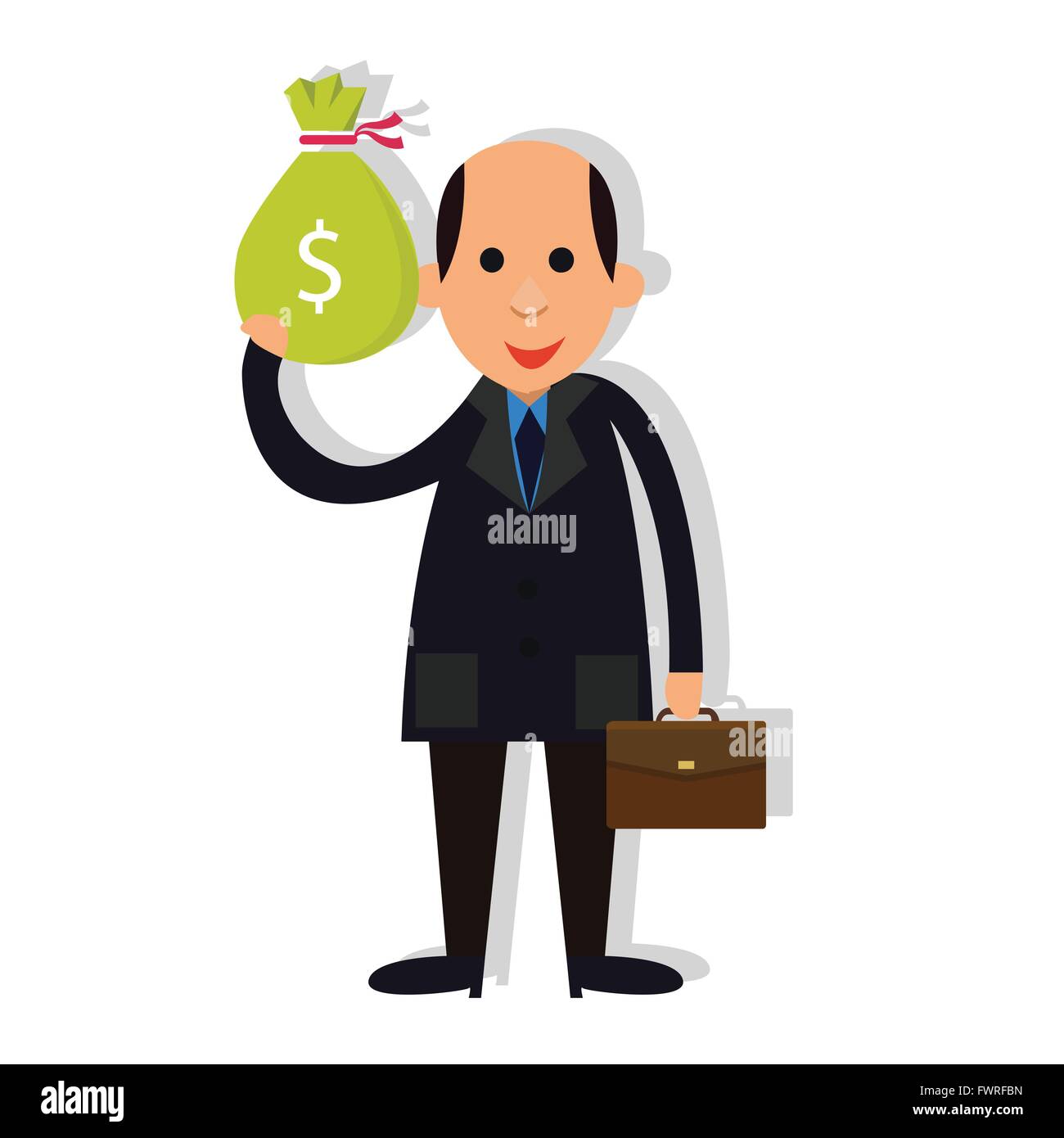 man businessman bald holding money corrupt corruption Stock Vector ...