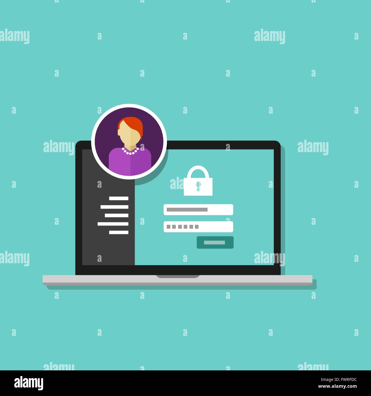 access management authorize software authentication login form password system security Stock ...