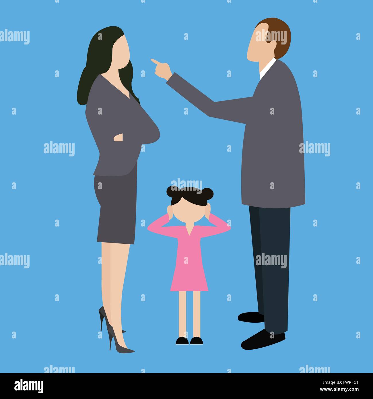 Daughter parents argue Stock Vector Images - Alamy