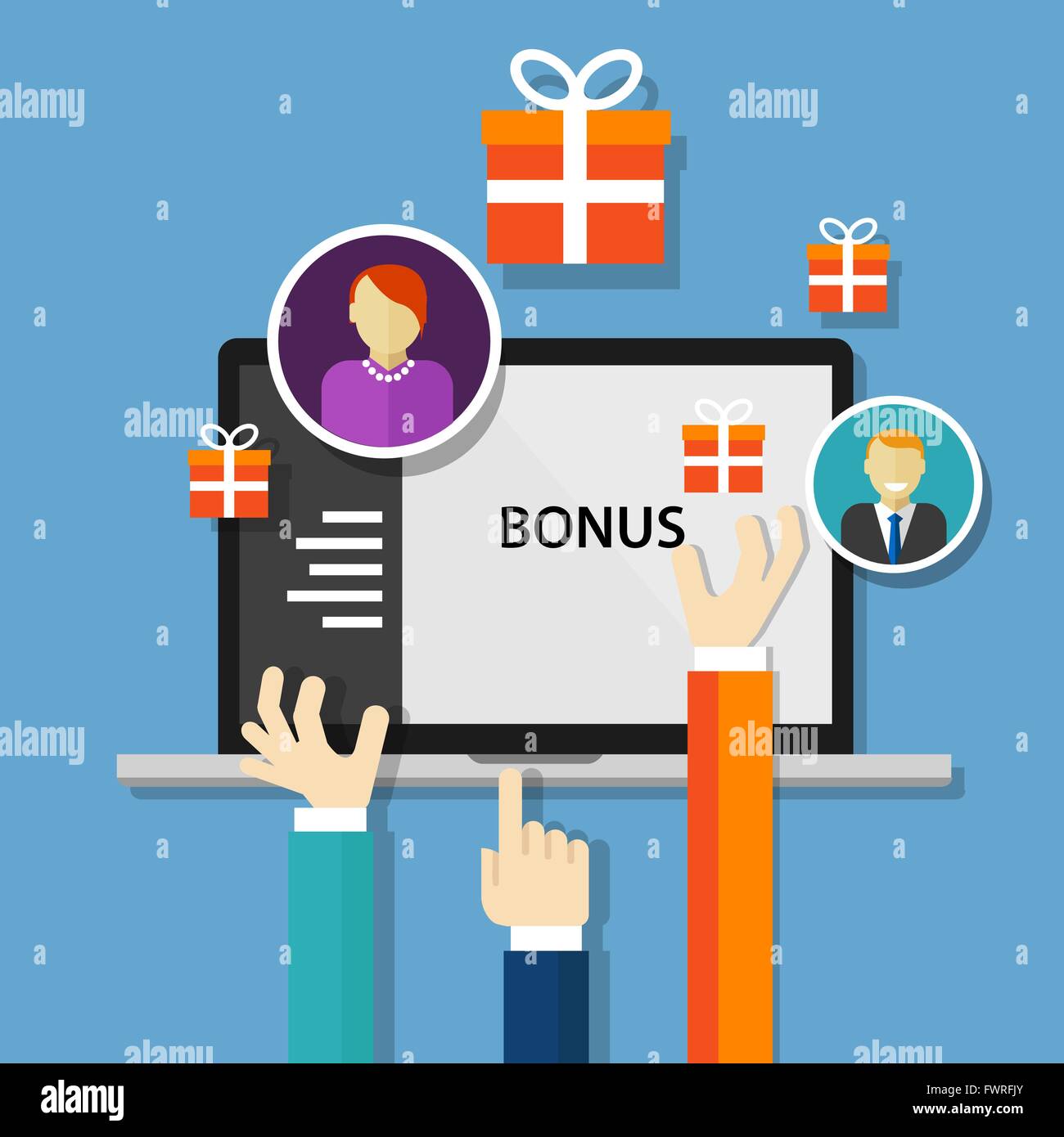 bonus employee reward benefits promotion offer Stock Vector Image & Art ...