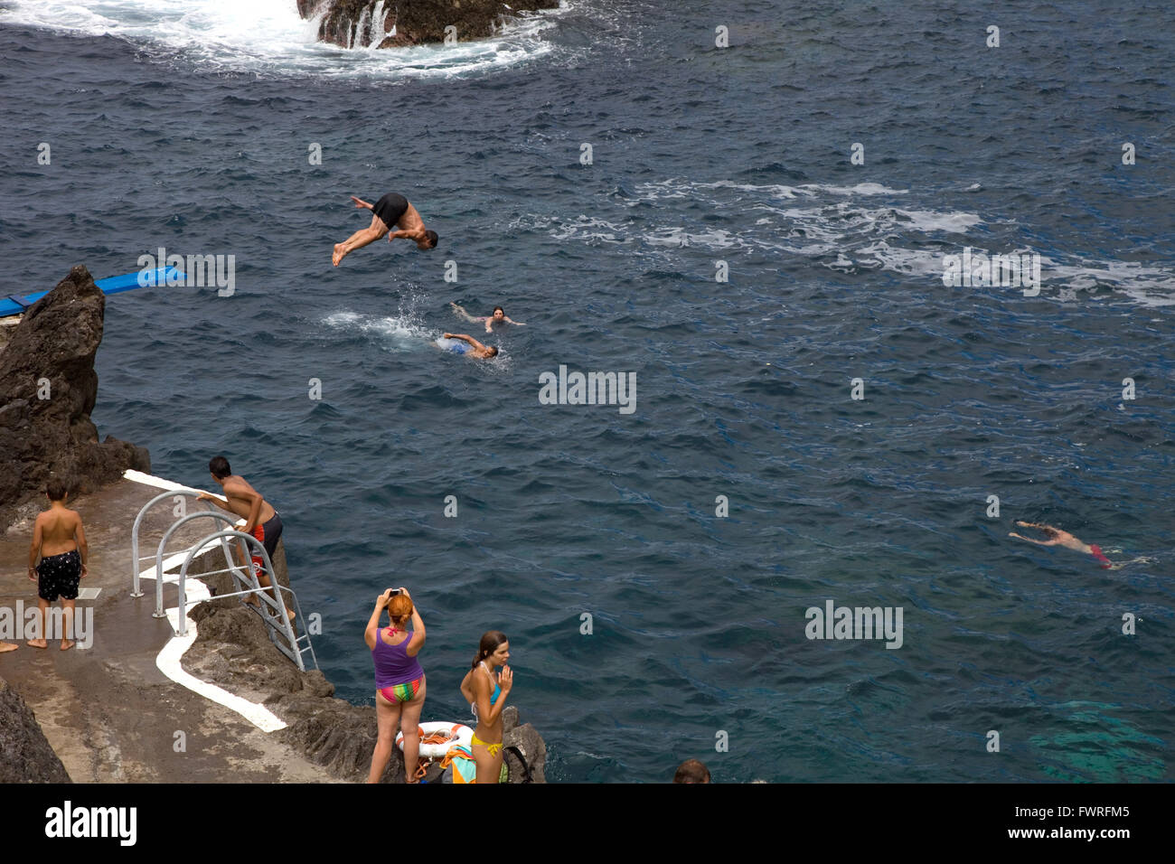 People at the beach, in Madeira Island, Portugal Stock Photo - Alamy