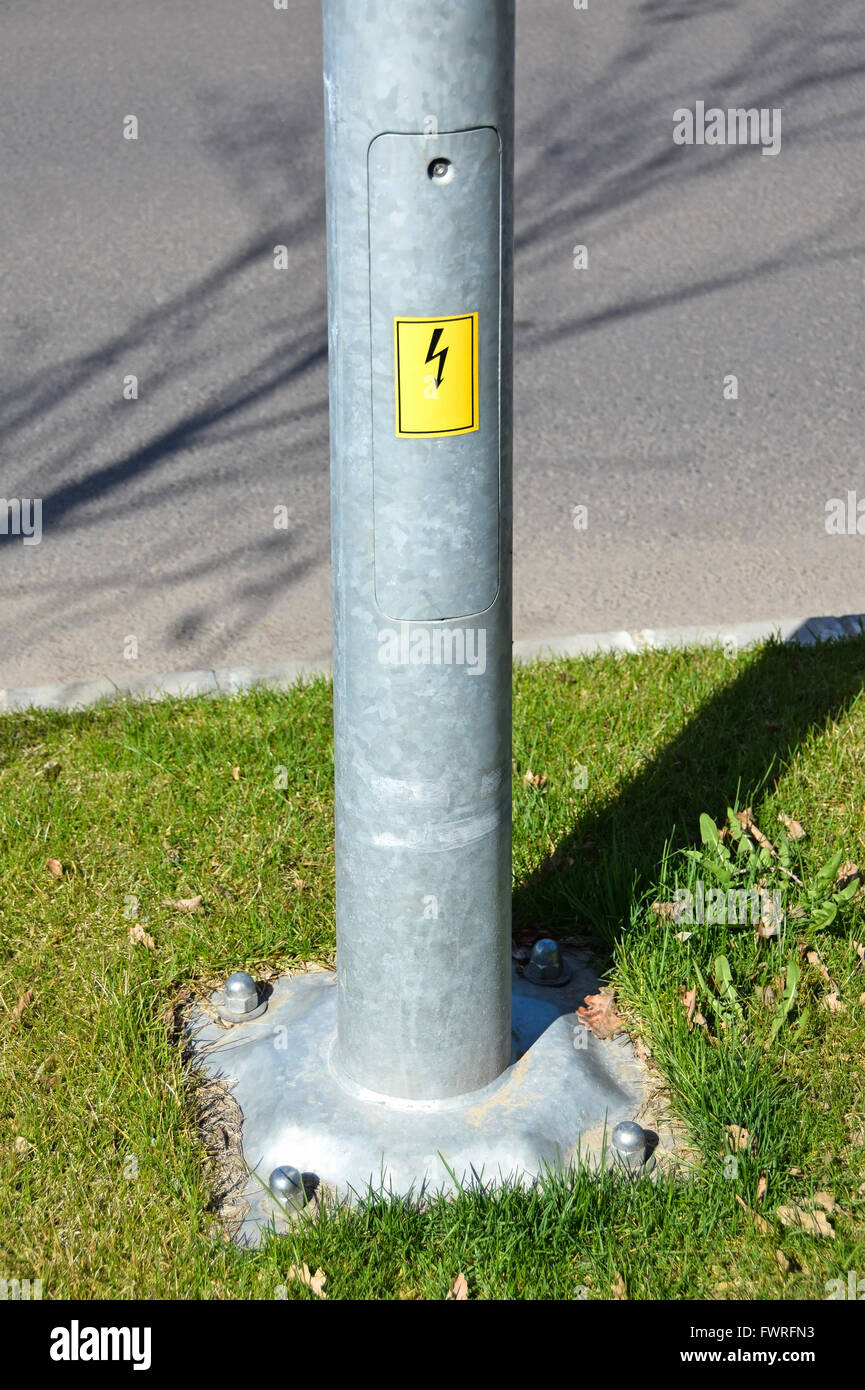 Bottom part of an electricity pylon Stock Photo - Alamy