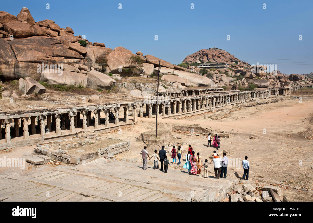 Indian people visiting the ancient ruins of Hampi. Karnataka. India ...