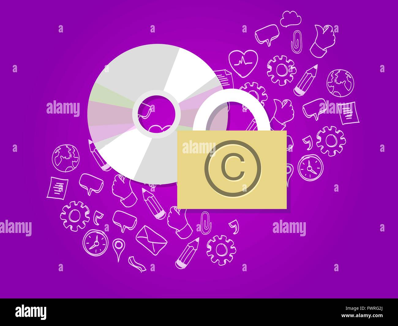 copyright protection digital secure data Stock Vector Image & Art - Alamy
