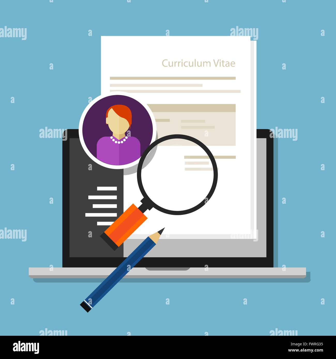 curriculum vitae cv resume employee recruitment data paper work Stock ...