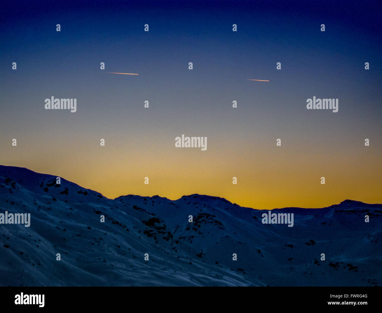 Two airplanes above French Alps Stock Photo - Alamy