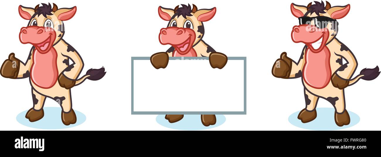 Cow and Hair Mascot happy Stock Vector Image & Art - Alamy