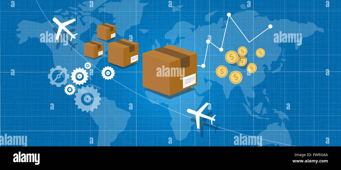 delivery package shipping world wide map globe Stock Vector Image & Art ...