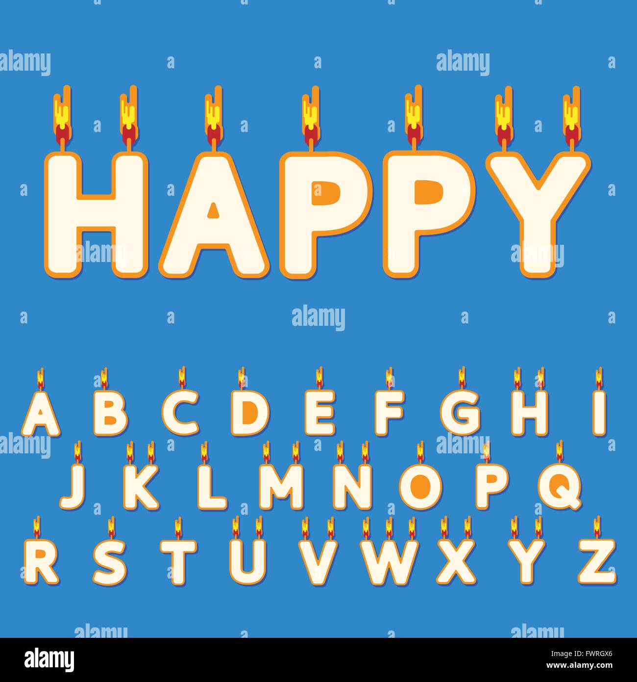 Happy christmas decoration candles Stock Vector Images - Alamy