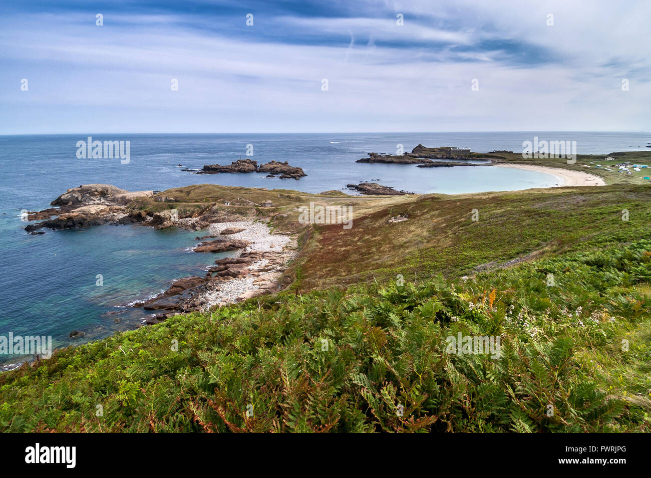 The stunningly beautiful coastline of Alderney in the Channel Islands ...