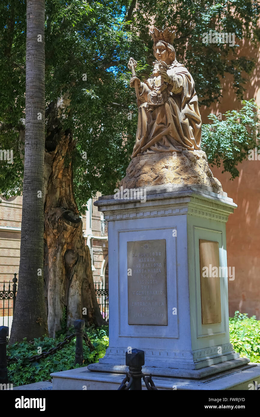 Monument Of Malaga Spain Stock Photo - Alamy