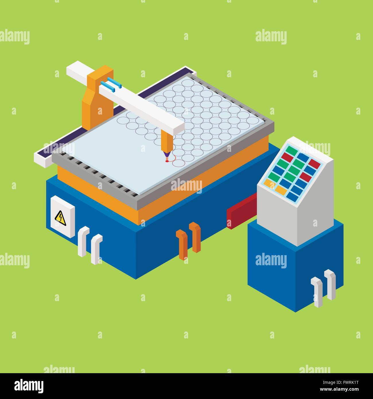 Process cutting steel metal Stock Vector Images - Alamy