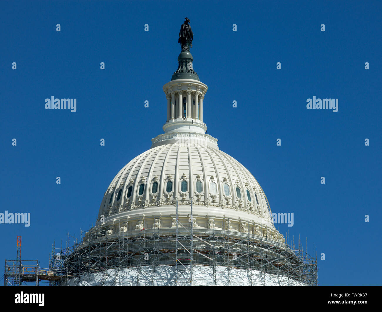 Dome of the U.S Capitol building after completion of repairs, painting ...