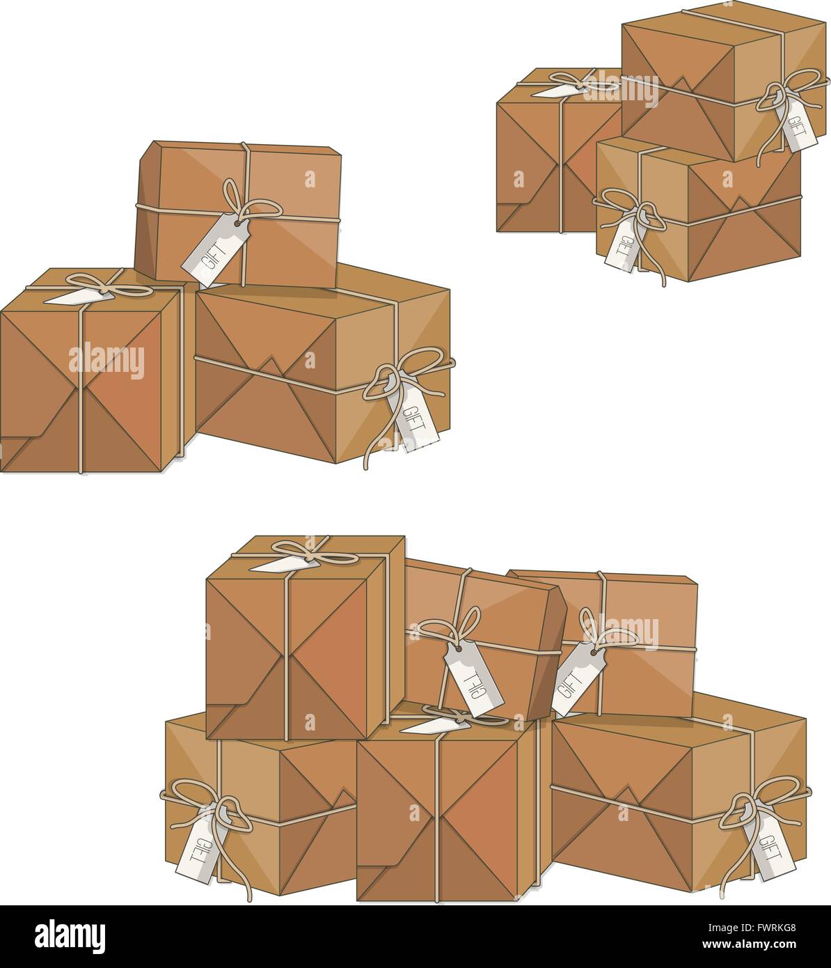 packaging boxes with gift tag Stock Vector Image & Art - Alamy